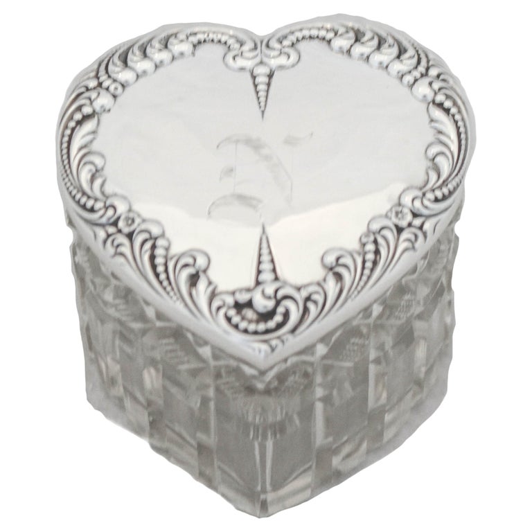 Sterling Heart Box For Sale at 1stDibs