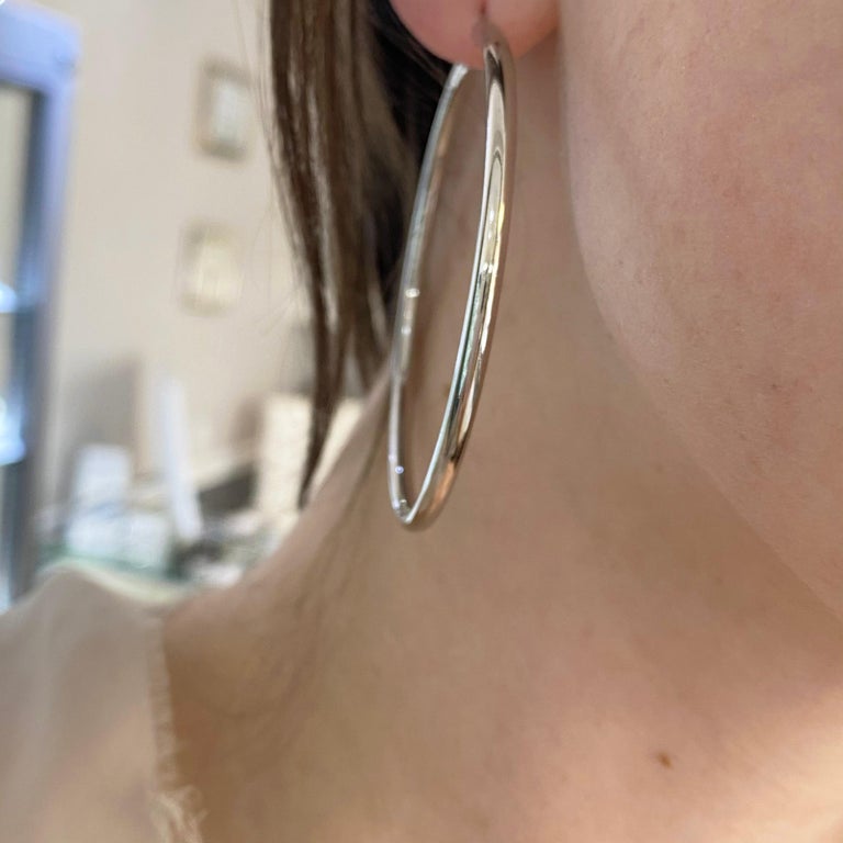 Sterling Hoop Earrings, Large Hoops For Sale at 1stDibs