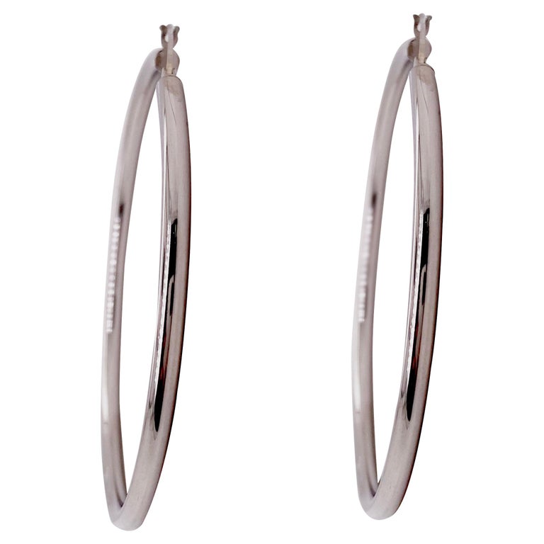 Sterling Hoop Earrings, Large Hoops For Sale at 1stDibs