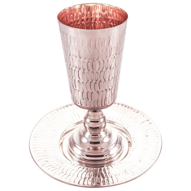 Sterling Kiddush Cup and Plate For Sale at 1stDibs