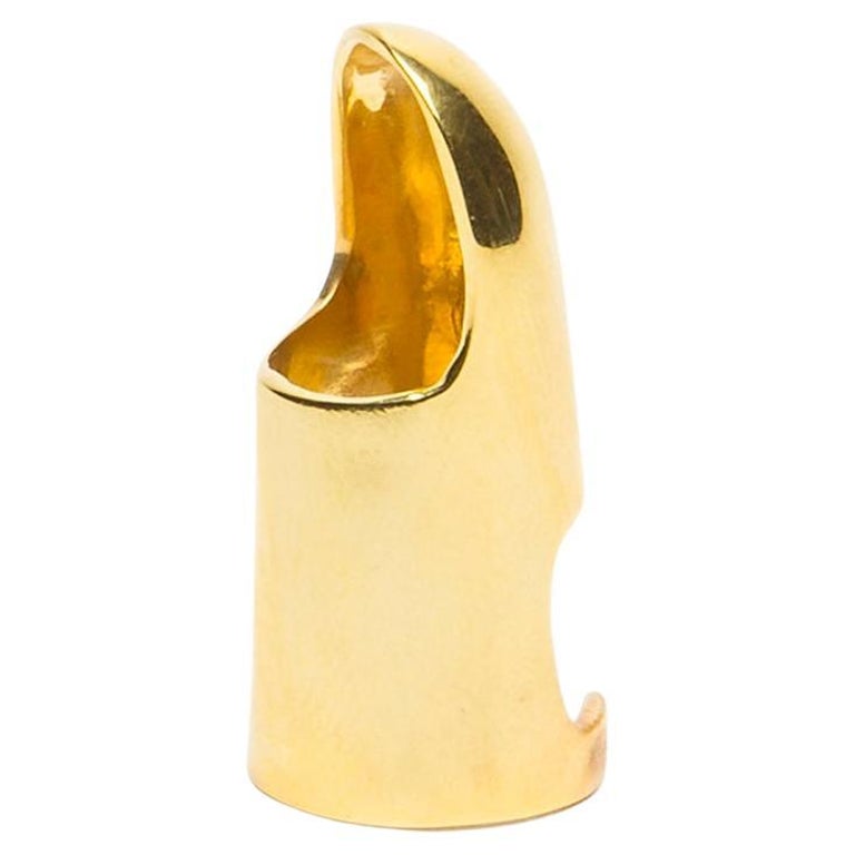 Sterling King Gold Fingertip Helmet Ring For Sale at 1stDibs
