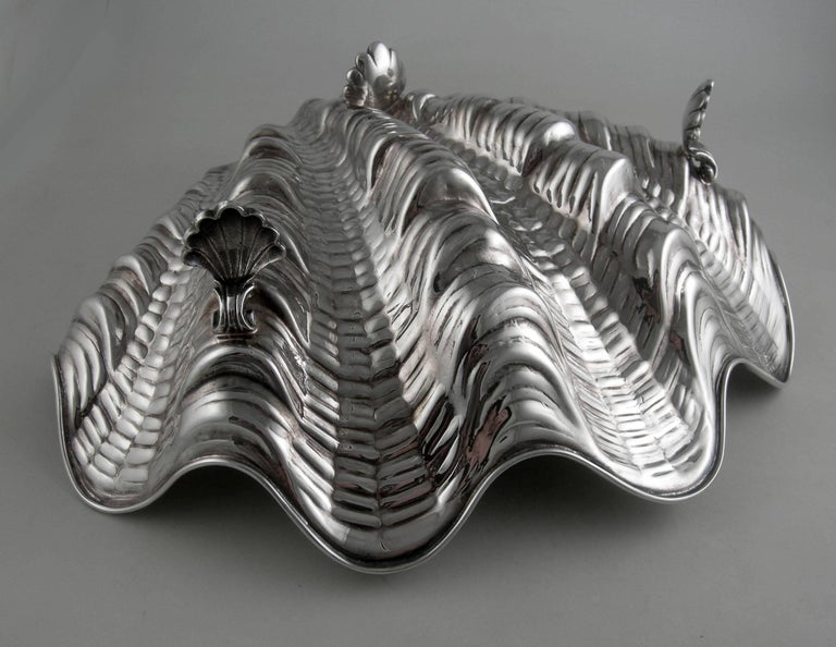 Sterling Messulan Giant Footed Clam Shell Dish at 1stDibs