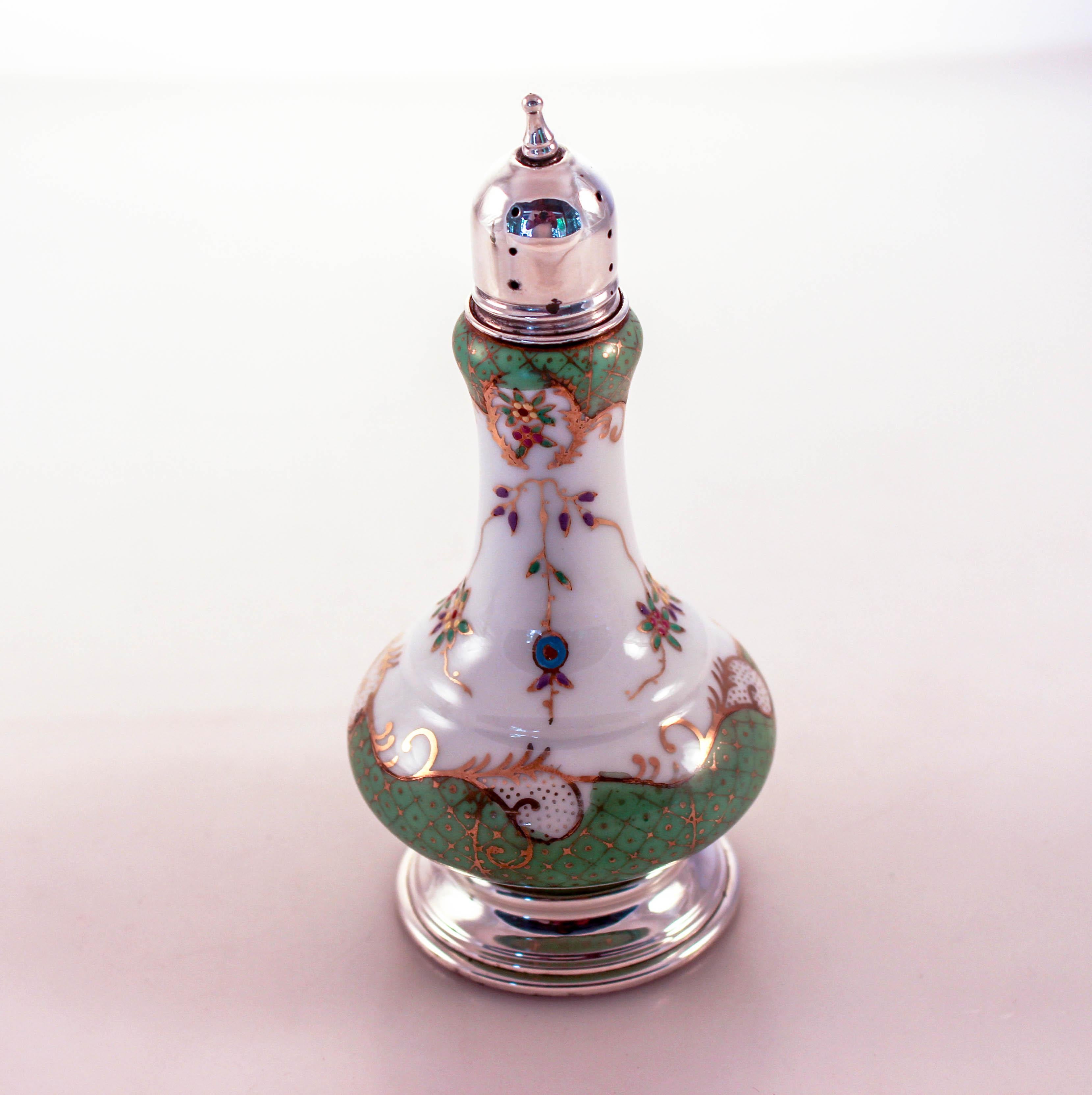 Sterling Porcelain Salt Shakers at 1stDibs