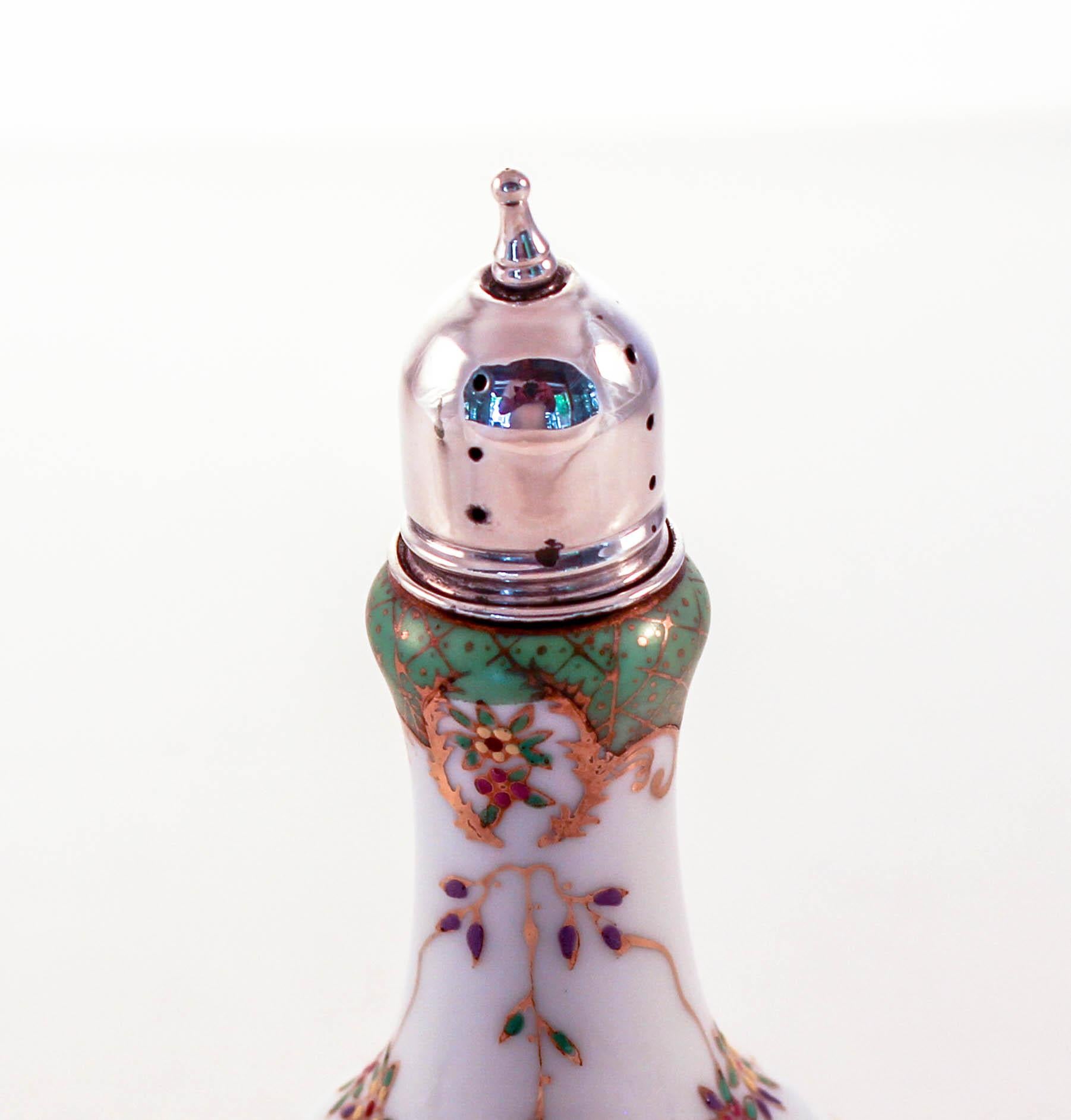 Sterling Porcelain Salt Shakers at 1stDibs