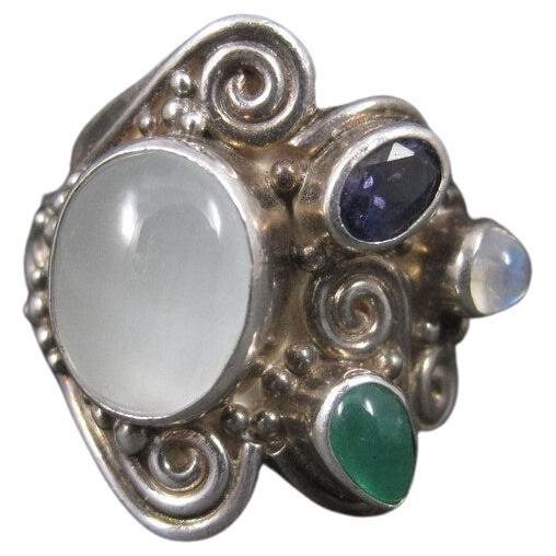 Sajen Black Mother of Pearl Ruby Ring For Sale at 1stDibs
