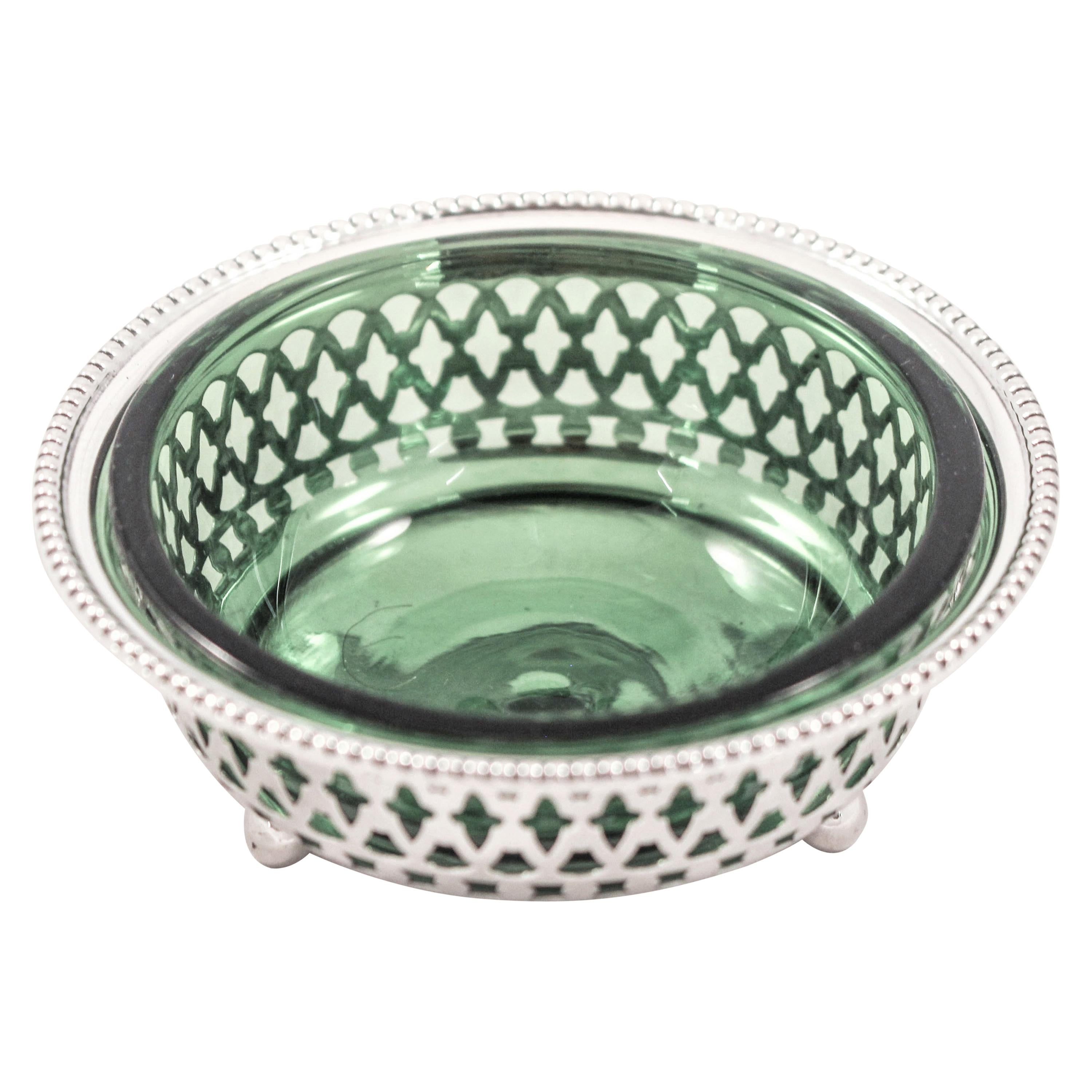 Salt Cellar with Ruby Glass Insert at 1stDibs