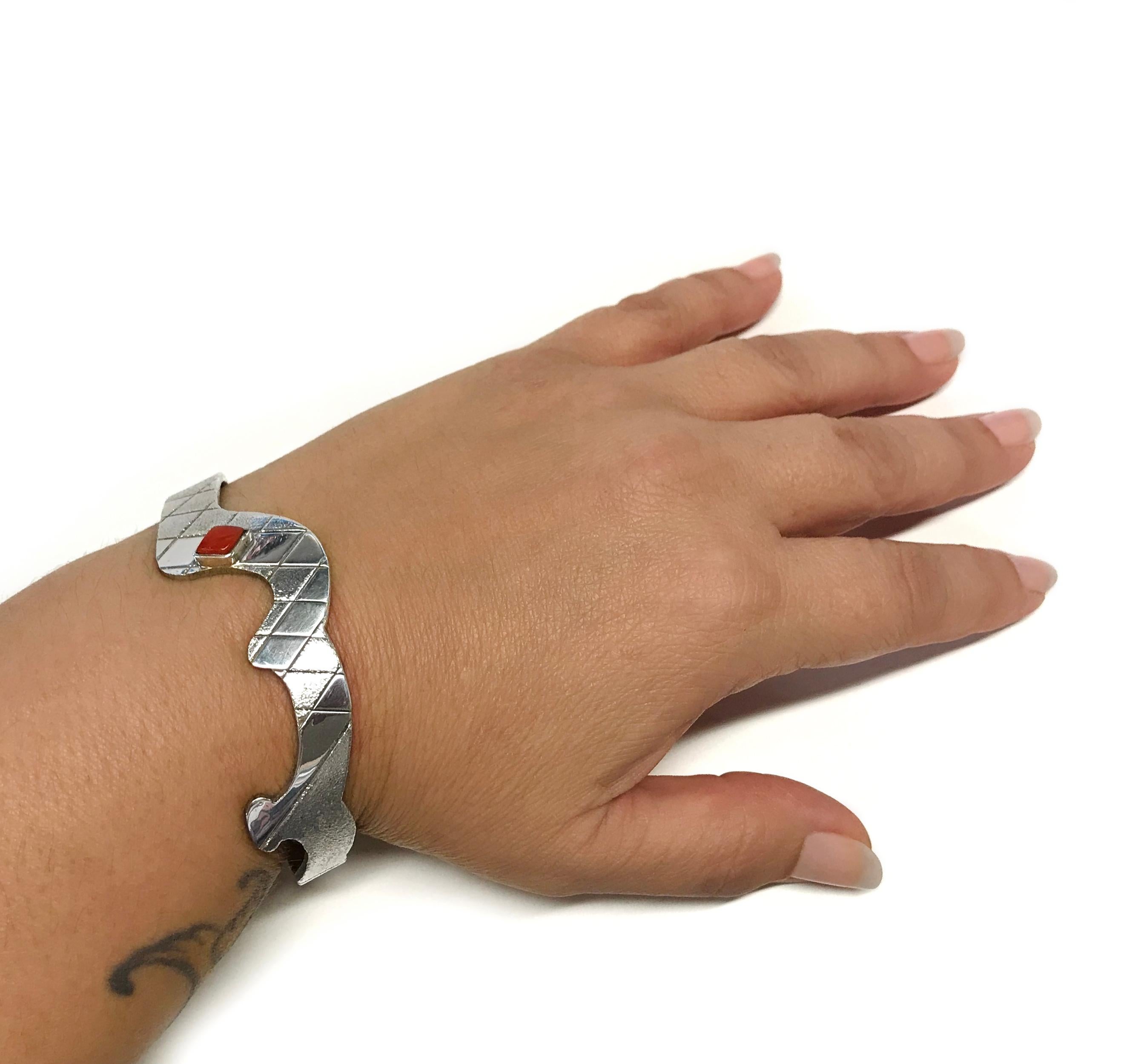 Sterling Silver 14 Karat Dual Snake Cuff at 1stDibs