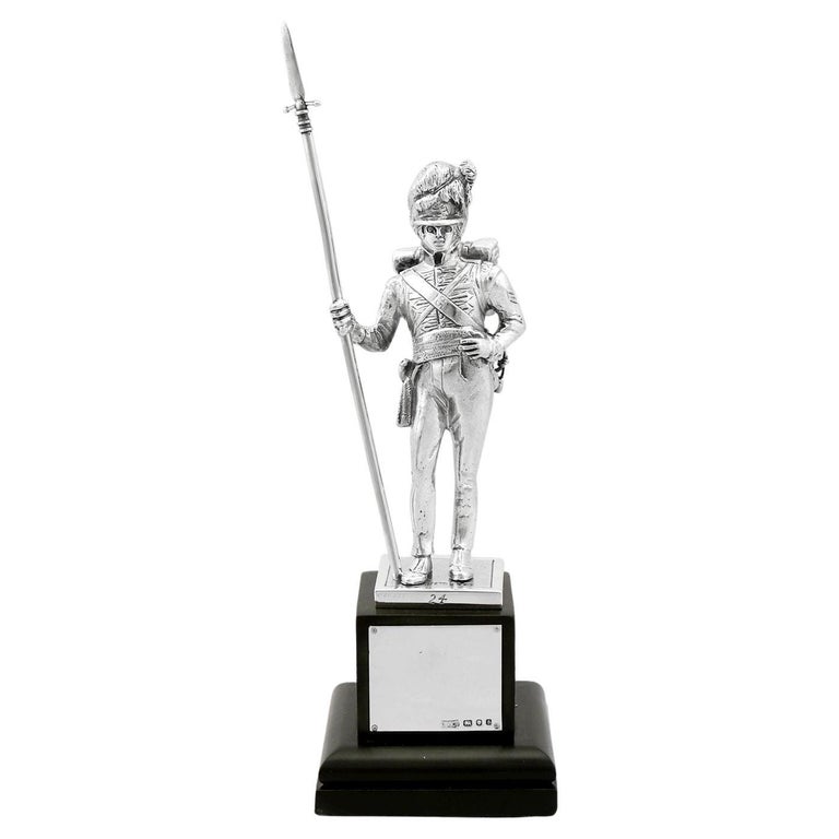 Sterling Silver 1974 Soldier Presentation Trophy For Sale at 1stDibs