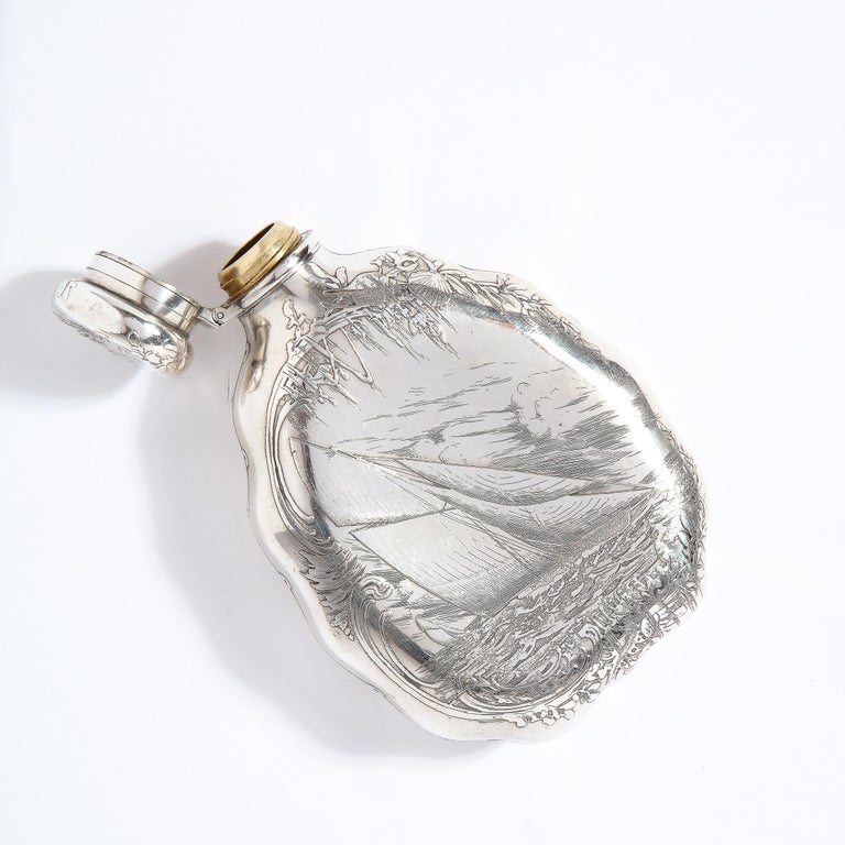 Sterling Silver 19th Century Tiffany and Co. Nautical Flask for ...
