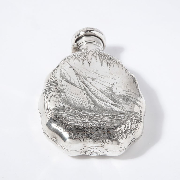 Sterling Silver 19th Century Tiffany and Co. Nautical Flask for ...