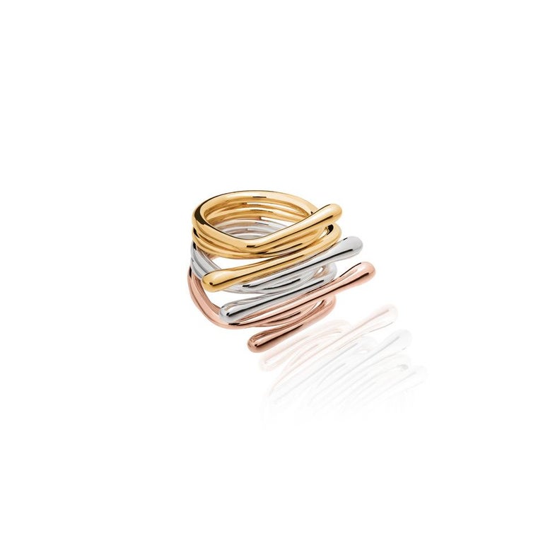 Sterling Silver and 23 Karat Gold Vermeil Alu Ring, size 80 For Sale at ...
