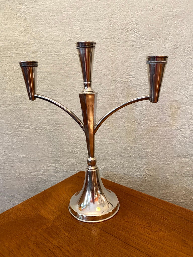 Sterling Silver 3 Arm Candlabra For Sale at 1stDibs | sterling silver ...