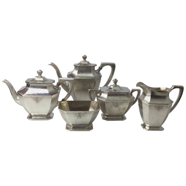 Sterling Silver 5-Piece Tea Set by Wallace, circa 1905 For Sale at 1stDibs