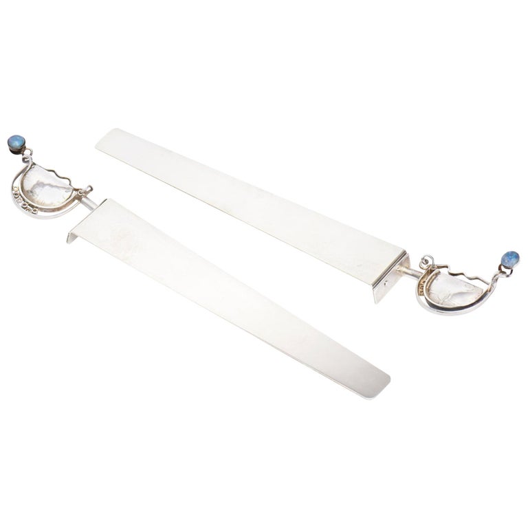 Sterling Silver and Opal Bookmarks Handwrought For Sale at 1stdibs