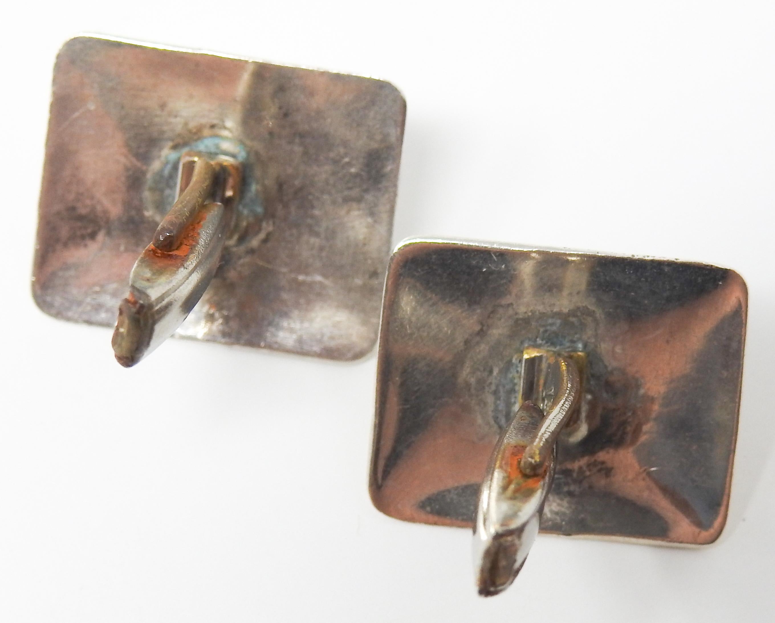 Sterling Silver and Turquoise Cufflinks For Sale at 1stDibs