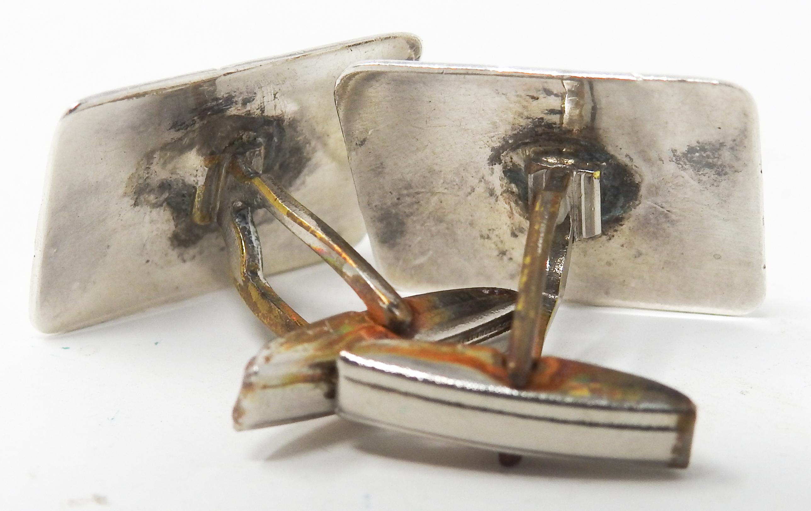 Sterling Silver and Turquoise Cufflinks For Sale at 1stDibs