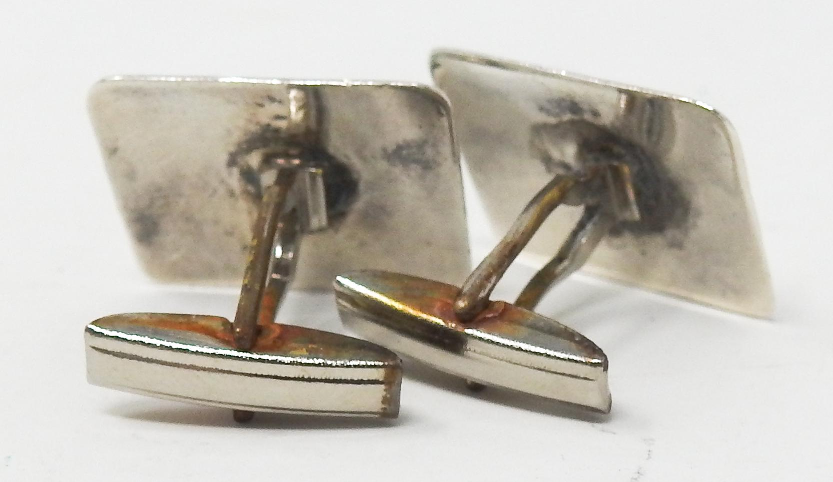 Sterling Silver and Turquoise Cufflinks For Sale at 1stDibs