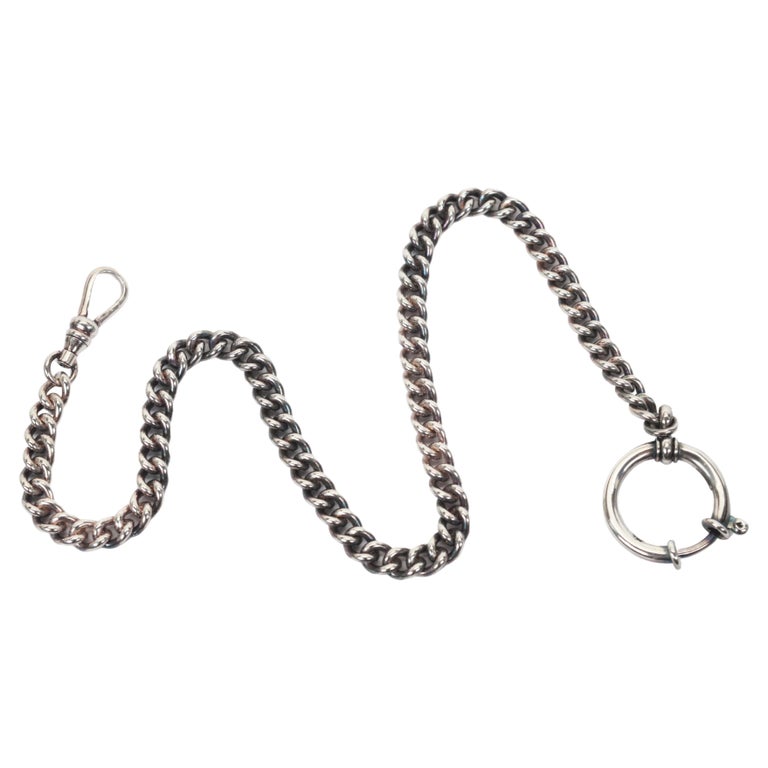 Sterling Silver Antique Watch Chain at 1stDibs
