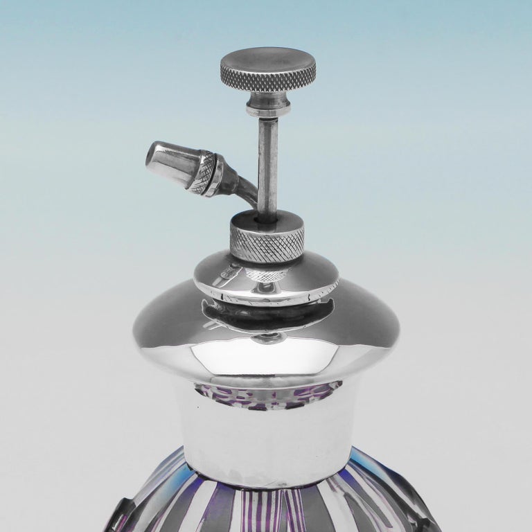 Art Deco Glass and Sterling Silver Atomiser Hallmarked in Birmingham in ...