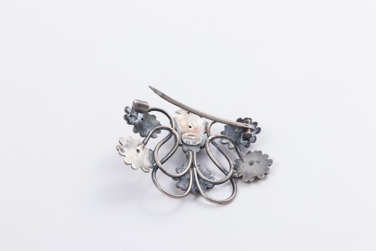 Sterling Silver Art Nouveau Pin by William Kerr at 1stDibs