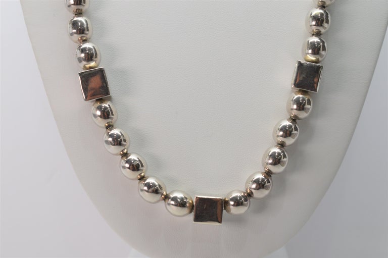 Sterling Silver Ball Chain Necklace at 1stDibs | silver ball necklace ...