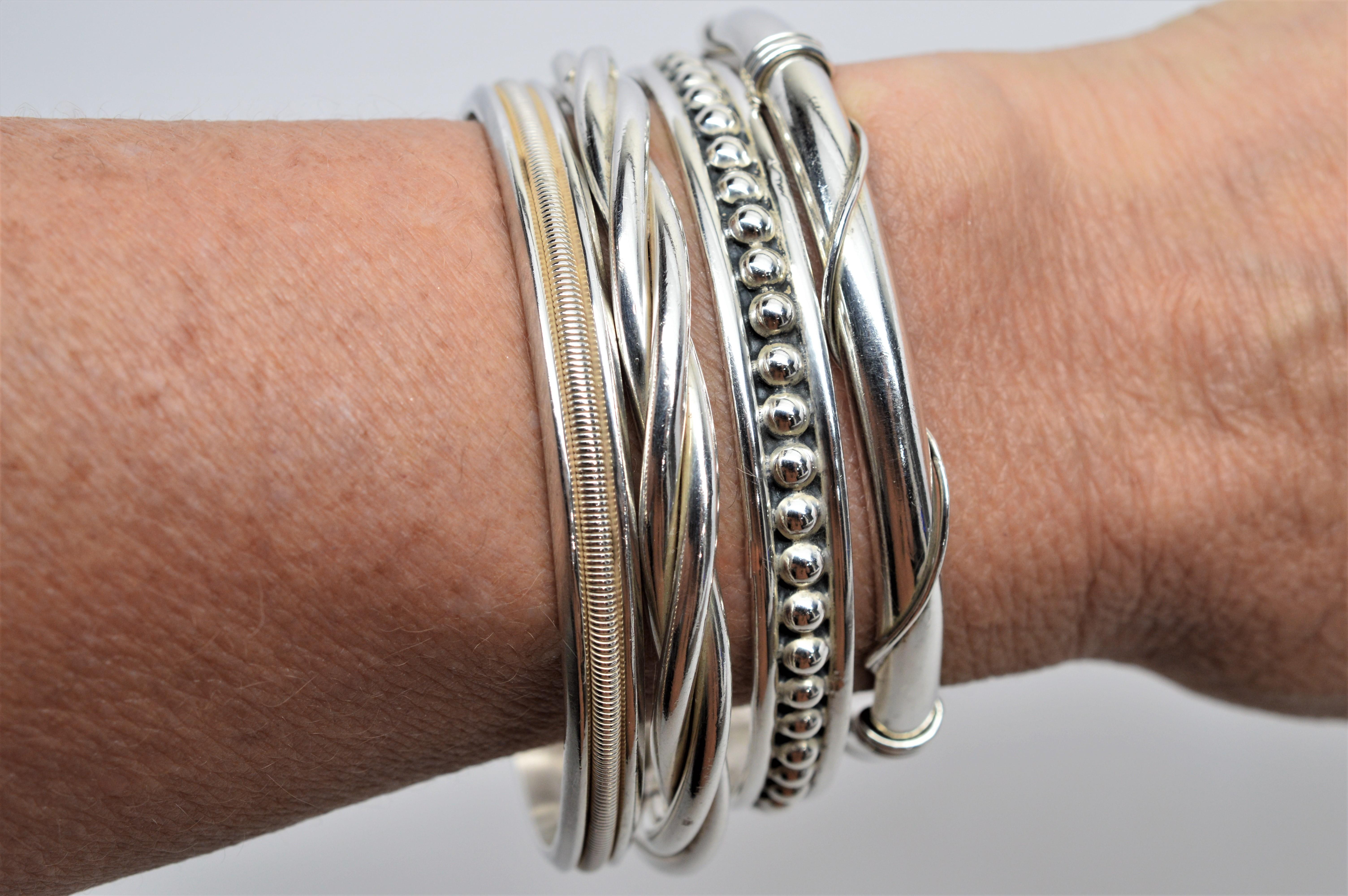 Sterling Silver Bangle Bracelet Set at 1stDibs | sterling silver bangle ...