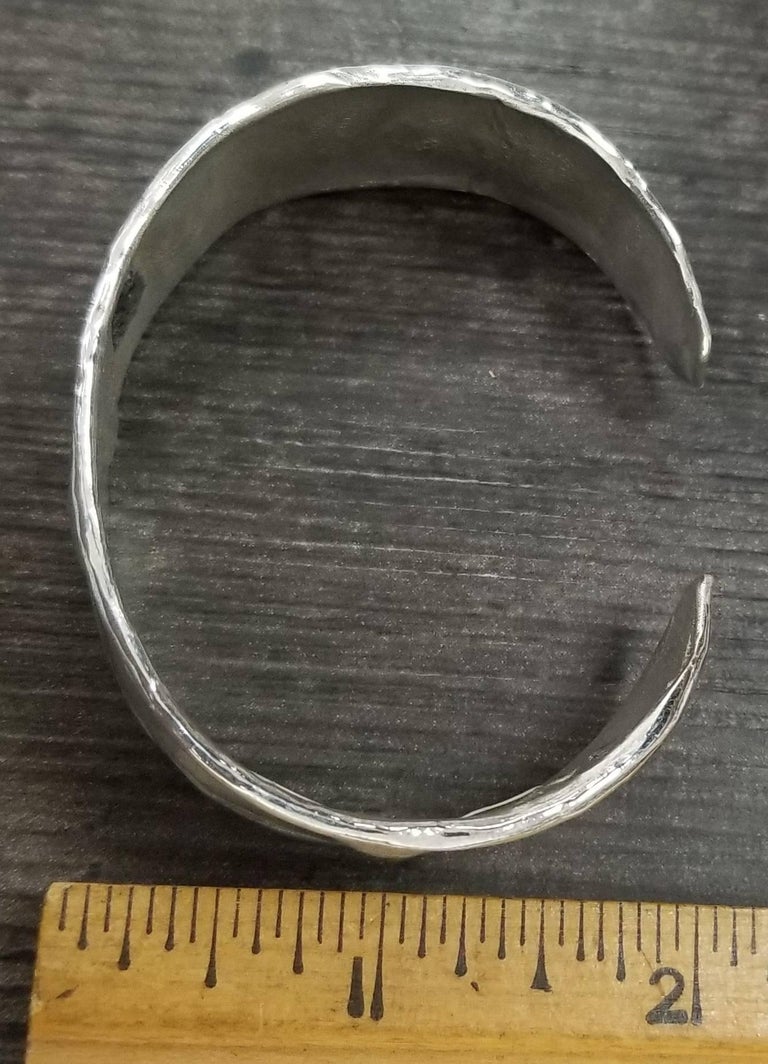 Sterling Silver "Bean" Pod Inspired Cuff Bracelet with Brown Diamonds ...