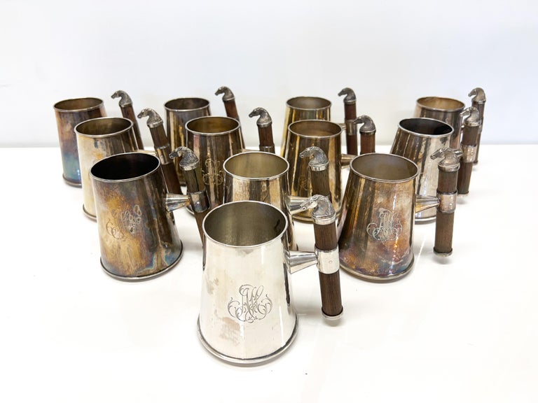 Sterling Silver Beer Mugs with Horse Decoration, Made in Finland For ...