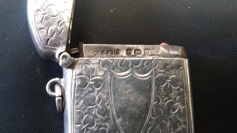 Sterling Silver Birmingham Match Safe Box For Sale at 1stDibs