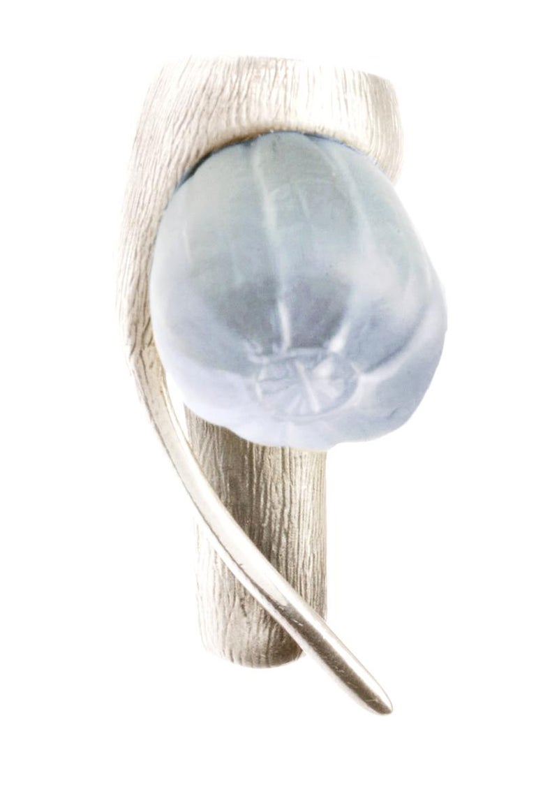 Sterling Silver Blue Quartz Contemporary Men Fig Brooch by the Artist ...