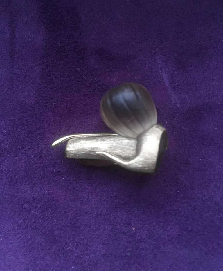 Sterling Silver Blue Quartz Contemporary Men Fig Brooch by the Artist ...