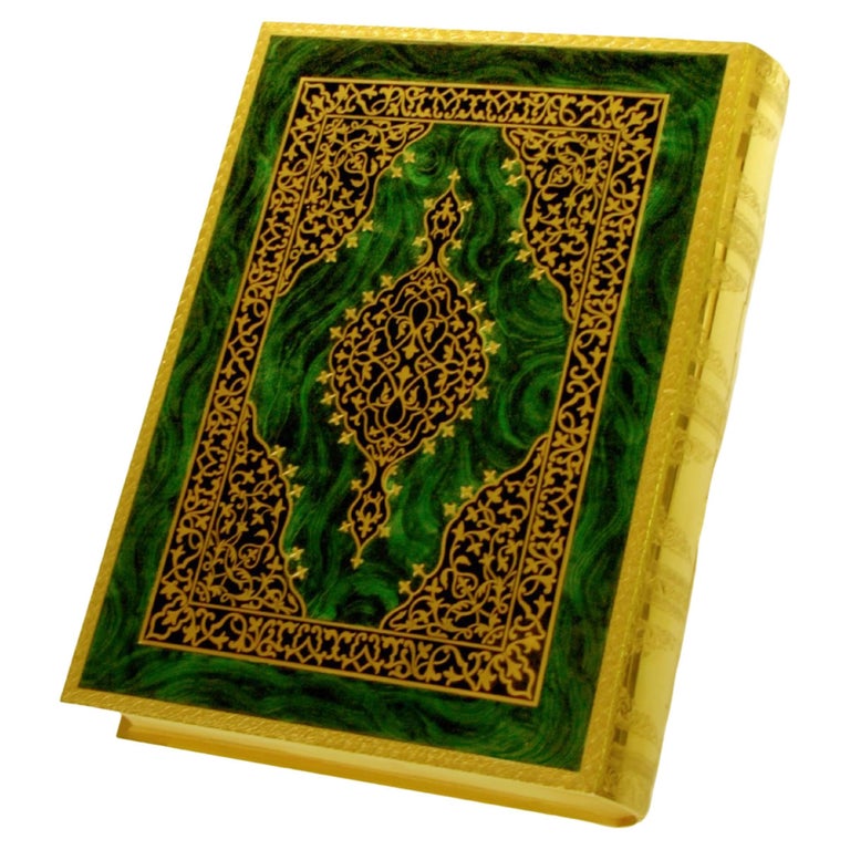 Sterling Silver Book-Shaped Quran Box Enameled and Plated Salimbeni For ...