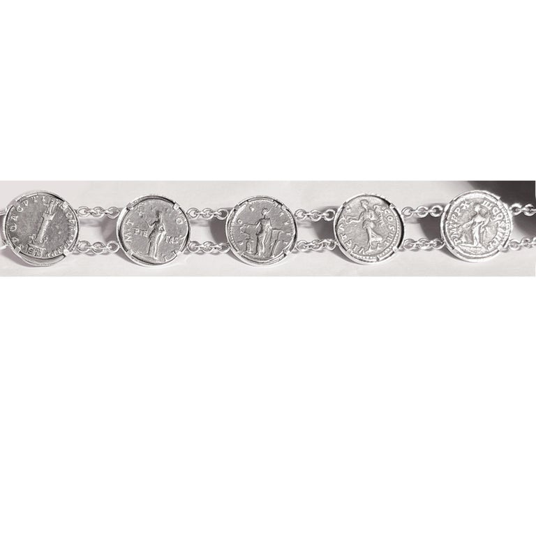 Sterling Silver Bracelet with 5 Authentic Roman Coins Depicting Roman ...