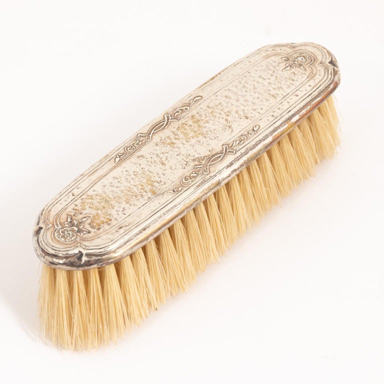 Sterling Silver Brush and Dresser Box Set at 1stDibs