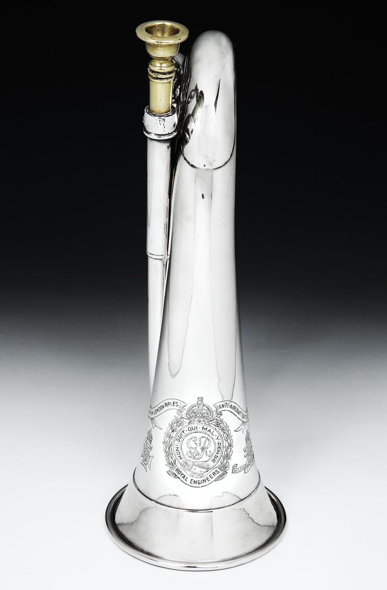 Sterling Silver Bugle of City of London Rifles For Sale at 1stDibs