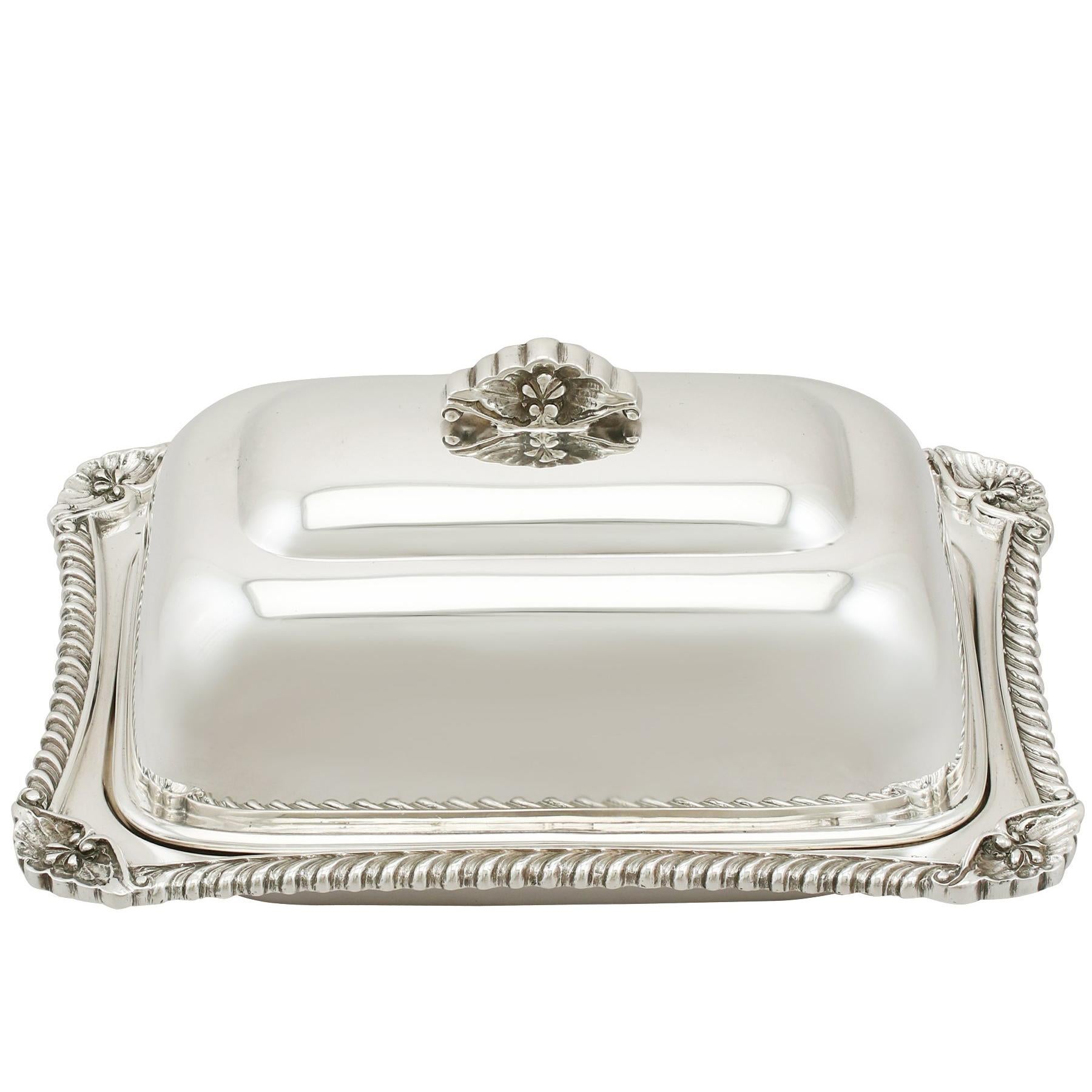 Sterling Silver Butter Dish and Cover by Roberts and Belk at 1stDibs