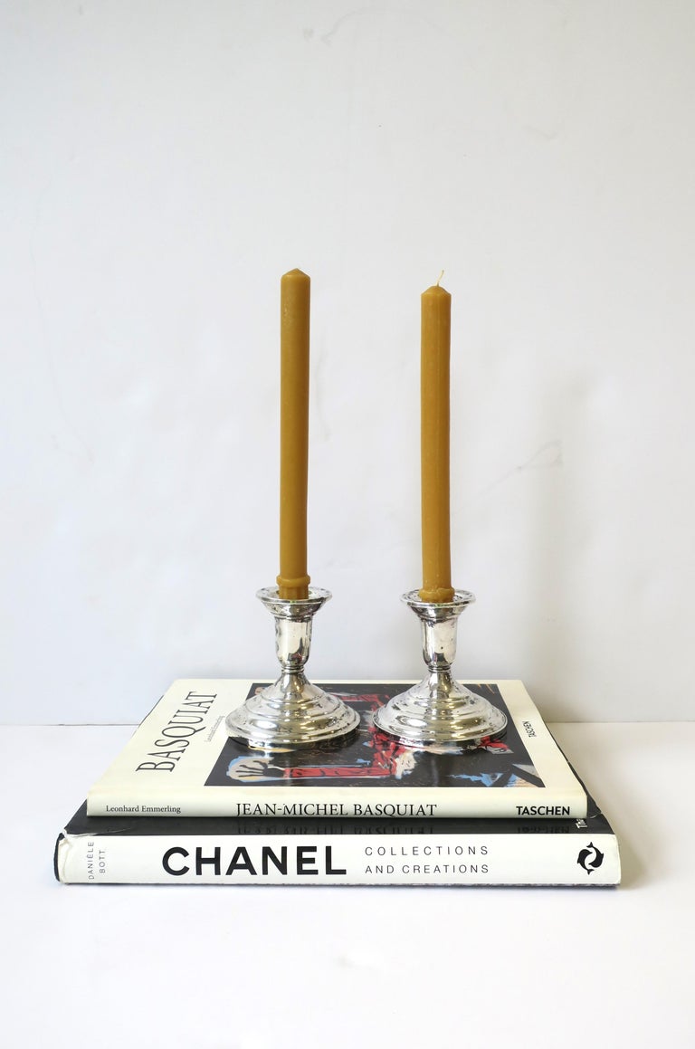 Sterling Silver Candlesticks Candlestick Holders, Pair, circa 1960s For ...