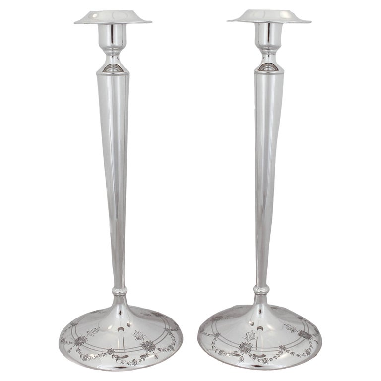 Sterling Silver Candlesticks For Sale at 1stDibs