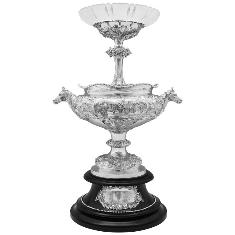 'The Warwick Cup' Antique Sterling Silver Horse Racing Centrepiece from ...