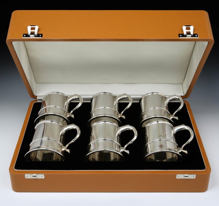 Sterling Silver Champagne Tankards with Glass Bottoms, 1939 at 1stDibs