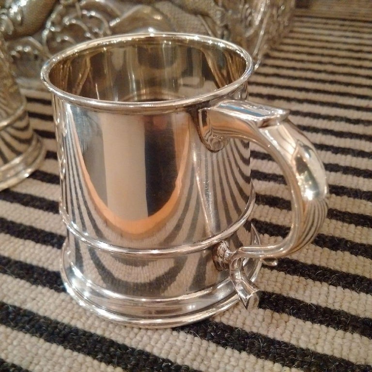 Sterling Silver Champagne Tankards with Glass Bottoms, 1939 at 1stDibs