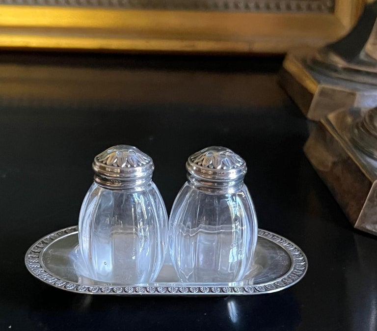 Sterling Silver Christofle "Malmaison" Salt and Pepper Set For Sale at ...