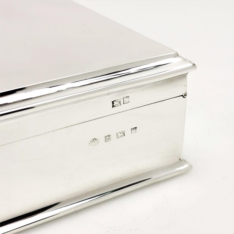 Sterling Silver Cigar Box / Cigarette Box 1954 Bevelled Edge at 1stDibs