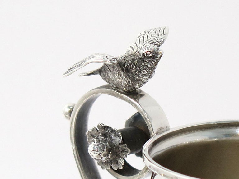Sterling Silver Clark and Biddle Antique Bird-Decorated Sugar Bowl and ...