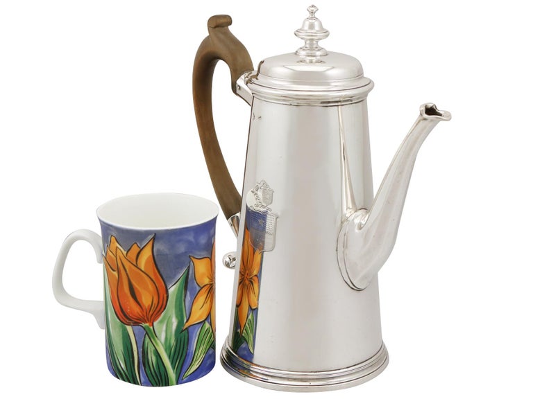 Sterling Silver Coffee Pot, Antique George II '1729' at 1stDibs