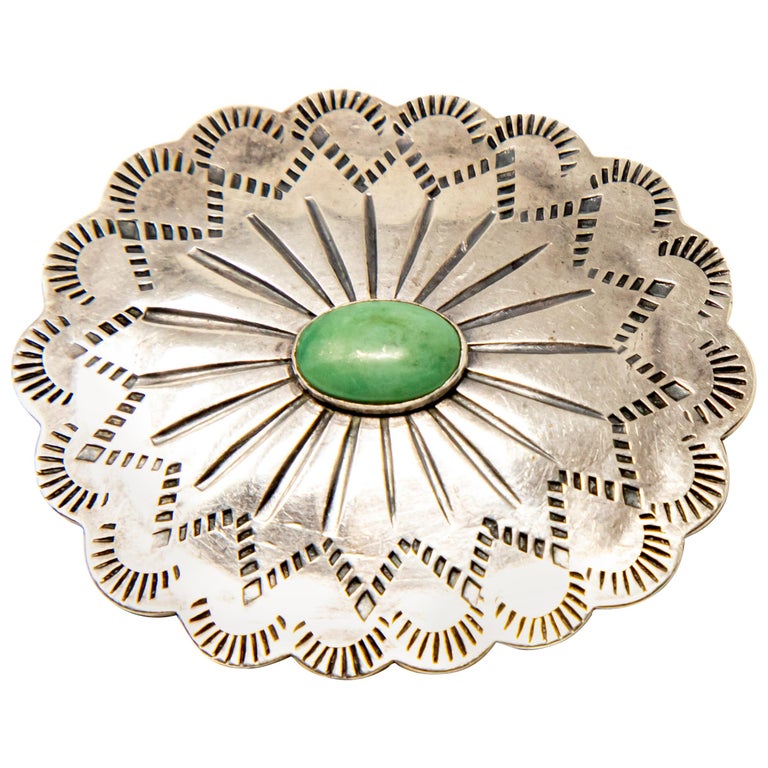 Sterling Silver Concho Brooch at 1stDibs