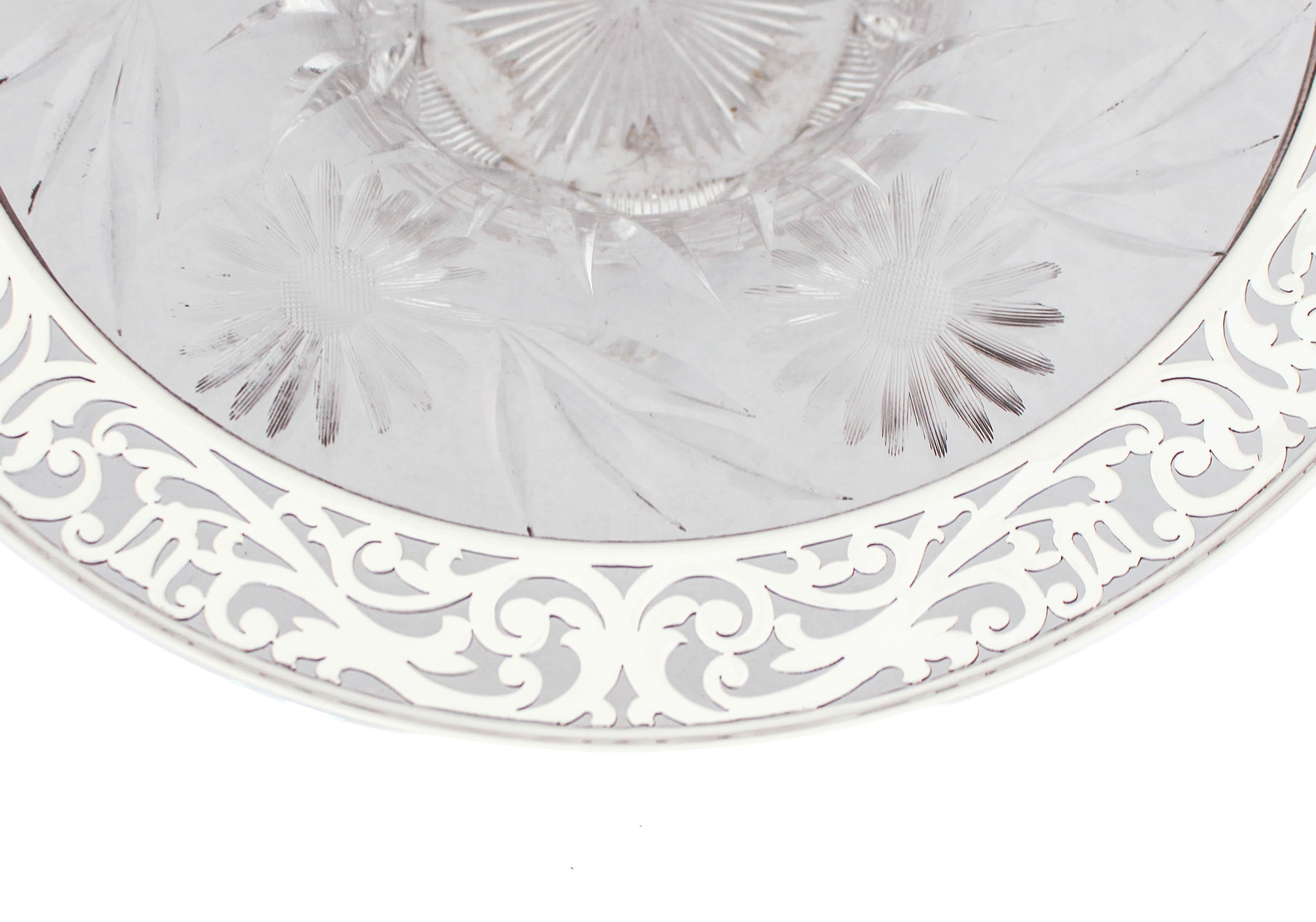 Sterling Silver and Crystal Bowl For Sale at 1stDibs