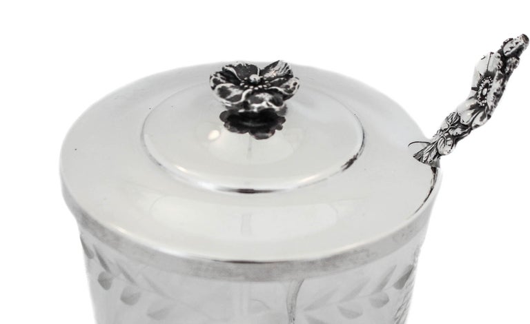 Sterling Silver and Crystal Jar For Sale at 1stDibs
