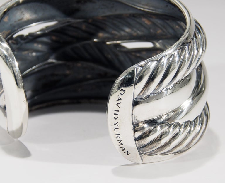 Sterling Silver David Yurman Cuff Bracelet Wide Rope Motif at 1stDibs