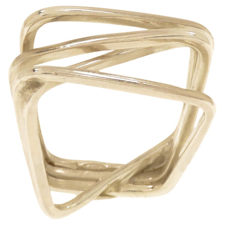 Sterling Silver Design Ring Handcrafted in Italy For Sale at 1stDibs